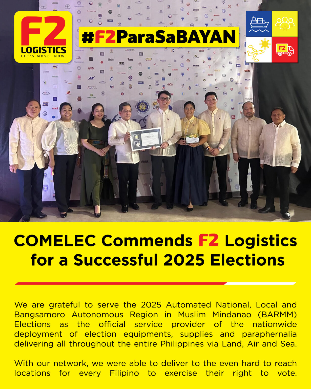F2 LOGISTICS PHILS. INC. | COMELEC Commends F2 Logistics for a ...